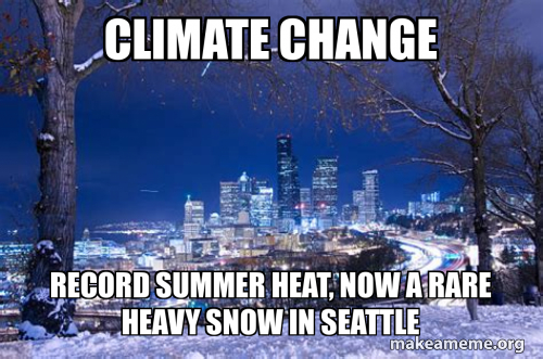 climate change record Summer heat, now a rare heavy snow in Seattle ...
