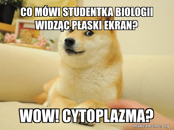 CO MÓWI STUDENTKA BIOLOGII WIDZĄC PŁASKI EKRAN? WOW! CyToPlazma? - Doge ...