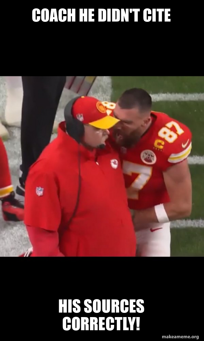 Coach he didn't cite his sources correctly! - Travis Kelce and Coach ...