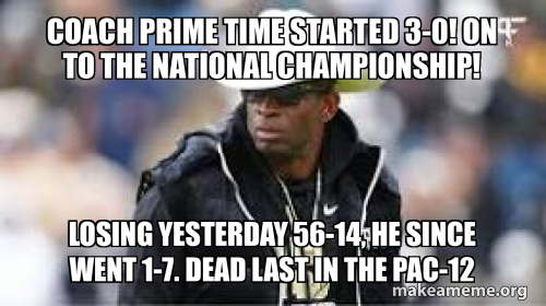coach prime time started 3-0! on to the national championship! losing ...