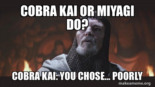 Cobra Kai or Miyagi Do? Cobra Kai: You chose... Poorly - You Chose ...