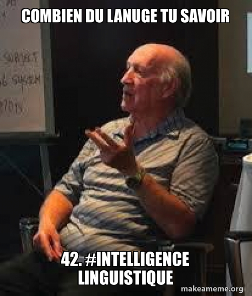 combien du lanuge tu savoir 42. #intelligence linguistique Meme Generator