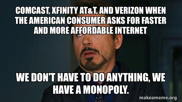 Comcast, Xfinity AT&T, and Verizon when the American consumer asks for ...