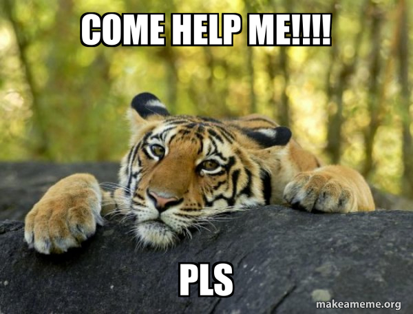 COME HELP ME!!!! pls - Confession Tiger Meme Generator