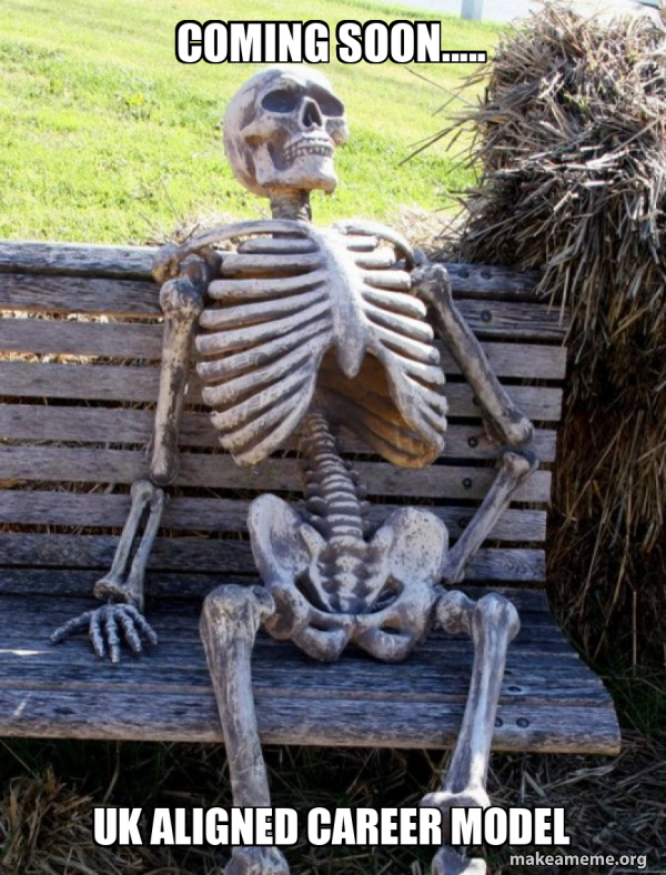 Coming soon..... UK Aligned Career Model - Waiting Skeleton Meme Generator