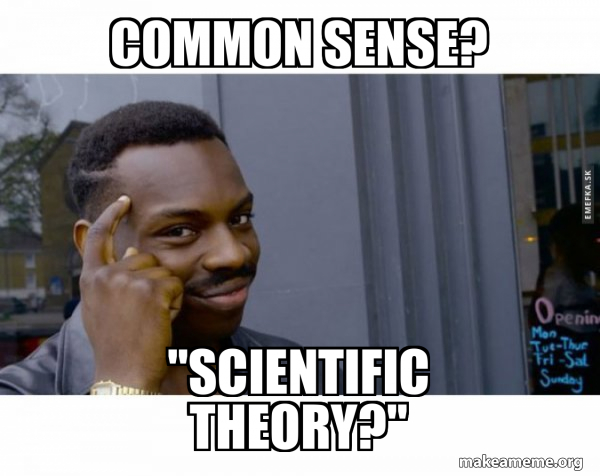 Common sense? "Scientific Theory?" - Roll Safe Black Guy Pointing at ...