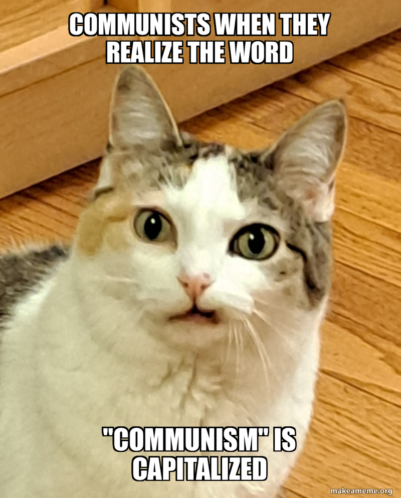 Communists when they realize the word "Communism" is capitalized Meme ...