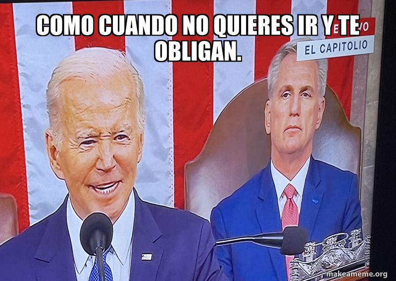 Como cuando no quieres ir y te obligan. Meme Generator
