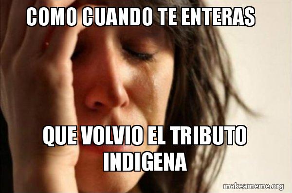 como cuando te enteras que volvio el tributo indigena - First World ...