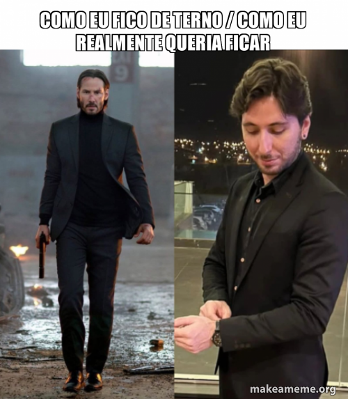 Como eu fico de terno / como eu realmente queria ficar Meme Generator