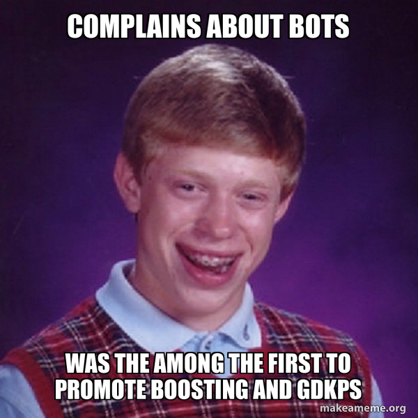 complains about bots was the among the first to promote boosting and ...