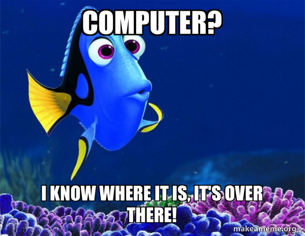 Computer? I know where it is, it's over there! - Dory from Nemo (5 ...