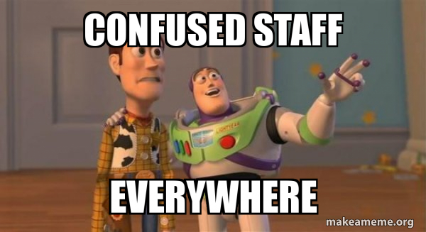 confused staff everywhere - Buzz and Woody (Toy Story) Meme Meme Generator