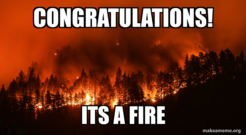 Congratulations! its a fire - Gender Reveal Fires Meme Generator