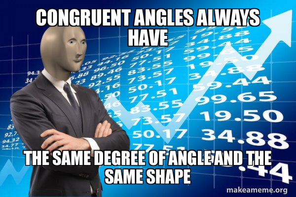 Congruent angles always have The same degree of angle and the same ...