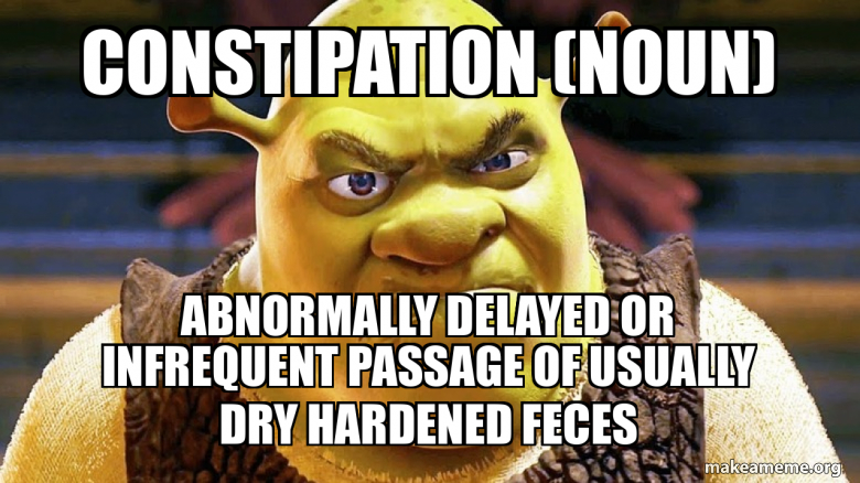 Constipation (noun) abnormally delayed or infrequent passage of usually ...