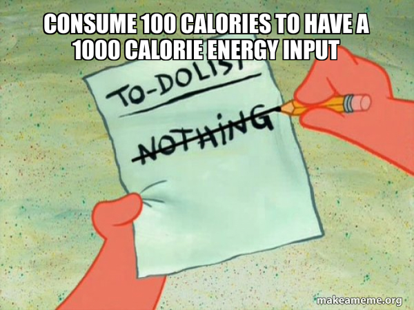 consume 100 calories to have a 1000 calorie energy input - TO-DO List ...