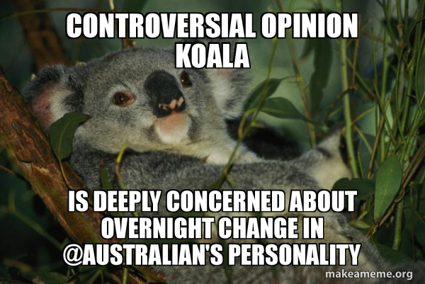 controversial opinion koala is deeply concerned about overnight change ...