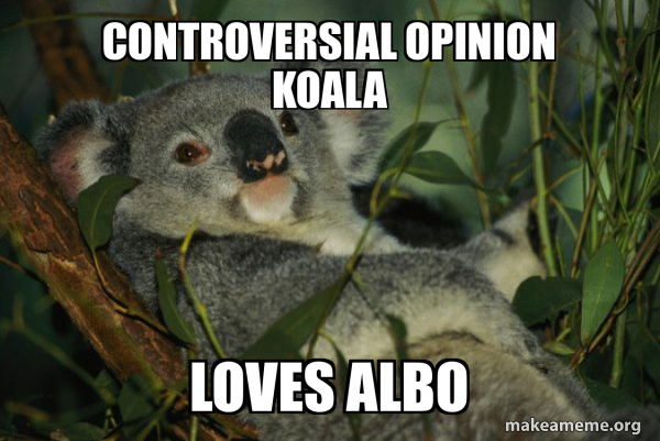 CONTROVERSIAL OPINION KOALA loves albo - Laid Back Koala Meme Generator