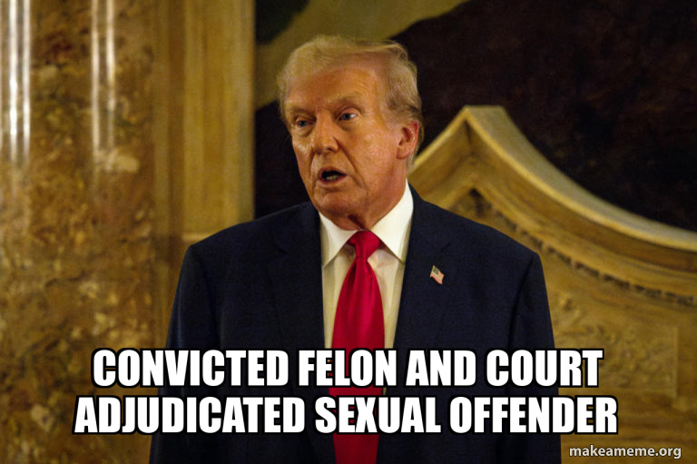 CONVICTED FELON and court adjudicated sexual offender Meme Generator