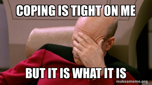Coping is tight on me But it is what it is - Picard Facepalm Meme Generator