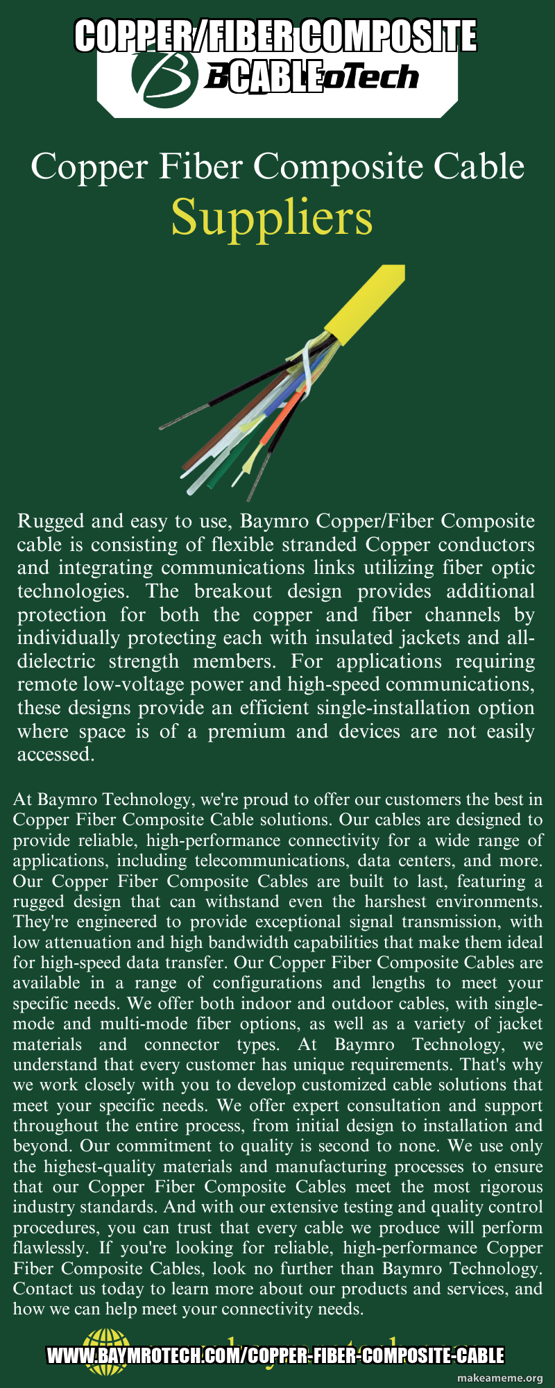 Copper/Fiber Composite Cable www.baymrotech.com/copper-fiber-composite ...