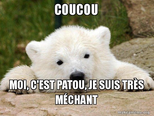 COUCOU Moi, c'est Patou, je suis trÃ¨s mÃ©chant - Popular Opinion Bear ...