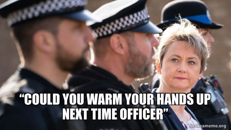 “Could you warm your hands up next time officer” Meme Generator