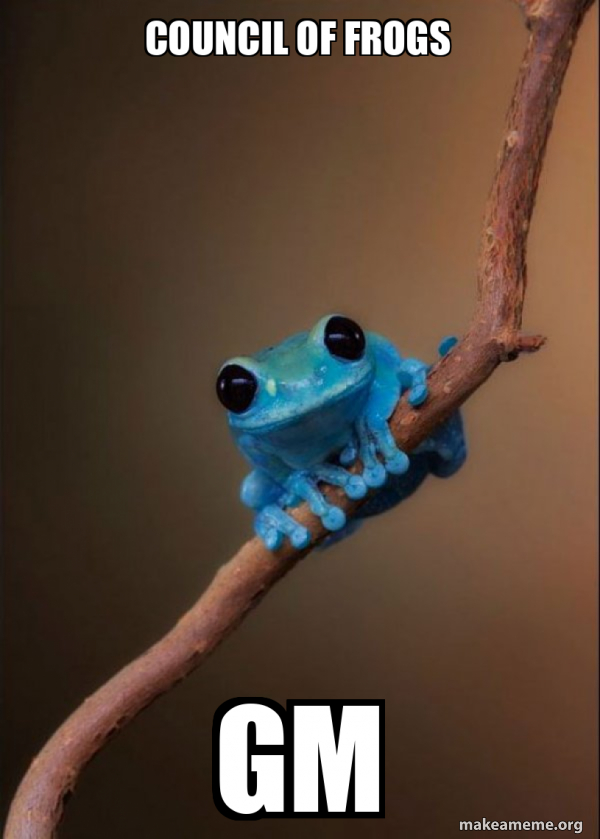 Council of Frogs GM - Small Fact Frog Meme Generator
