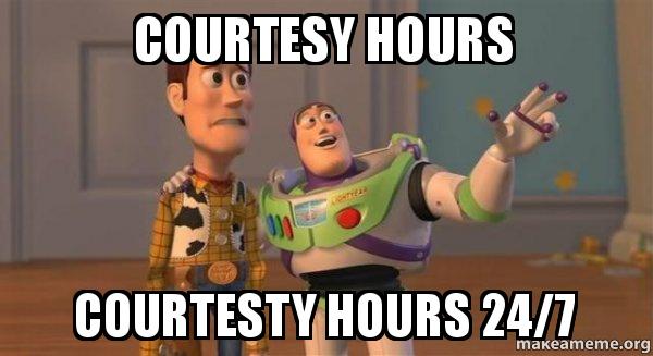 Courtesy Hours courtesty hours 24/7 - Buzz and Woody (Toy Story) Meme ...