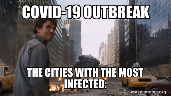 Covid-19 outbreak The cities with the most infected: - That's My Secret ...