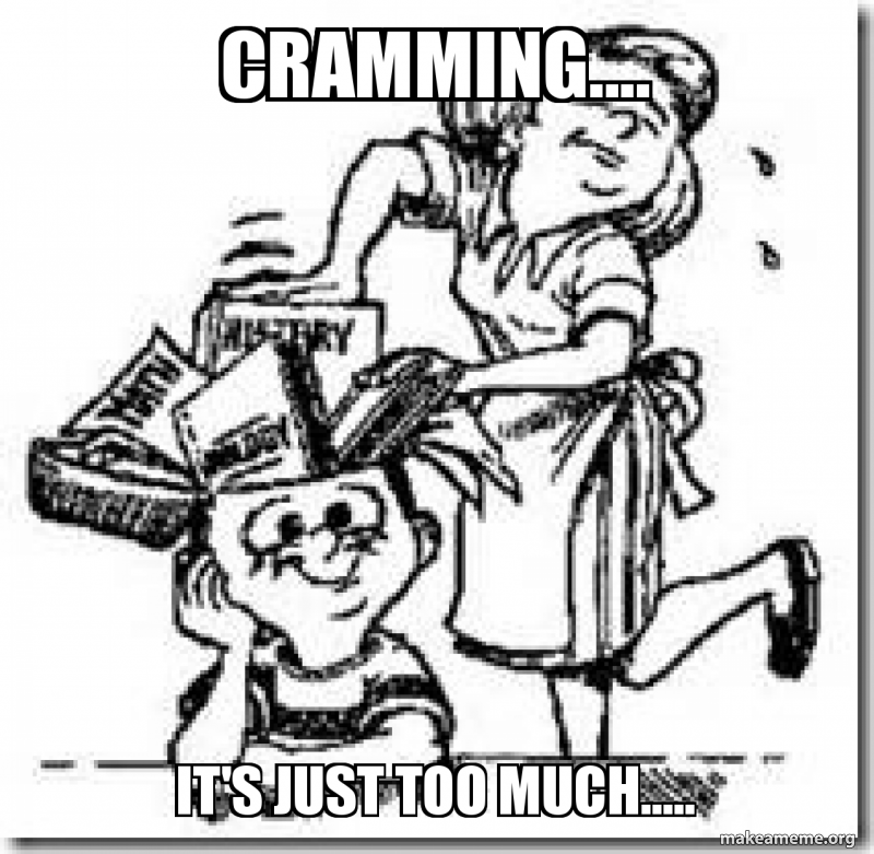Cramming.... It's just too much..... Meme Generator