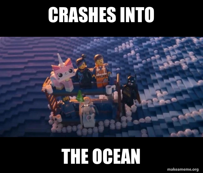 crashes into the ocean Meme Generator