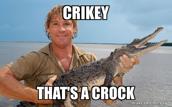 Crikey That's a crock - Steve irwin Meme Generator