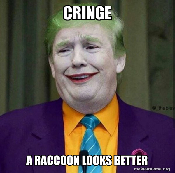 cringe a raccoon looks better - Donald Trump - The Joker Meme Generator