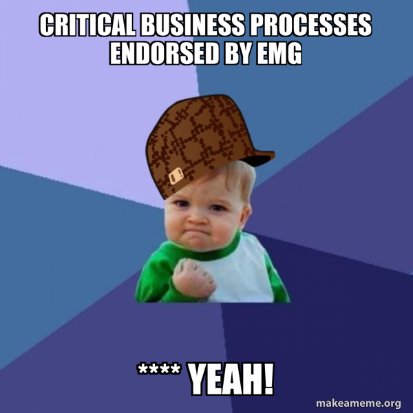 CRITICAL BUSINESS PROCESSES ENDORSED BY EMG **** YEAH! - Scumbag ...