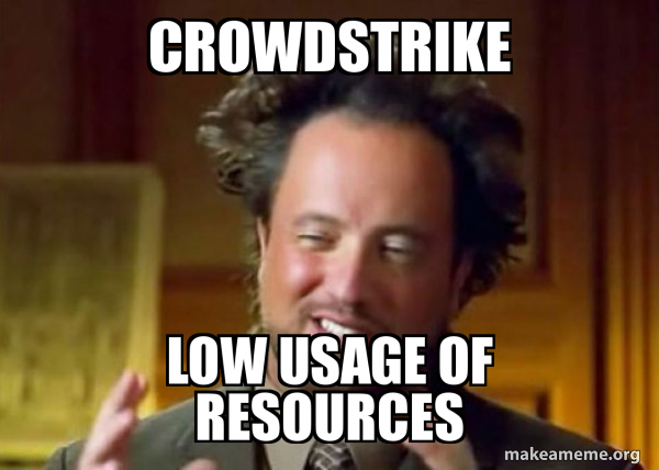 Crowdstrike Low usage of resources - Ancient Aliens - Crazy History ...