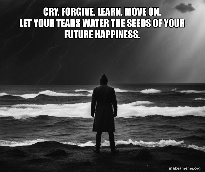 Cry, Forgive, Learn, Move on. Let your tears water the seeds of your ...
