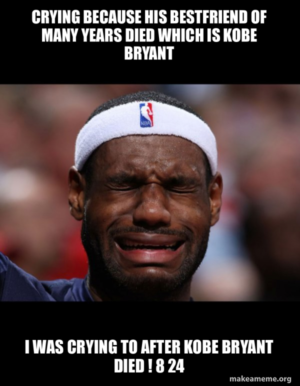 Crying Because his bestfriend of many years died which is kobe bryant I ...