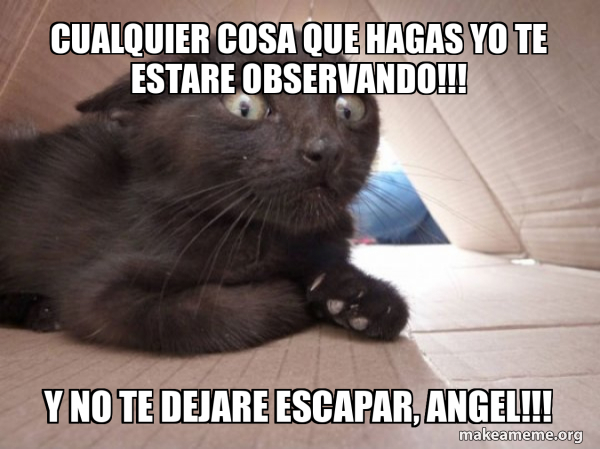 Cualquier cosa que hagas yo te estare observando!!! Y no te dejare ...