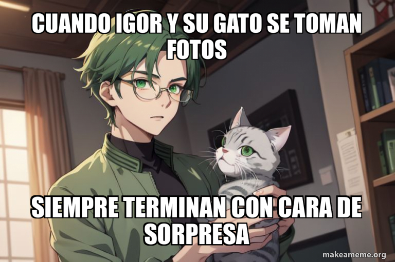 Cuando Igor y su gato se toman fotos Siempre terminan con cara de ...