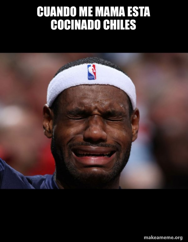 cuando me mama esta cocinado chiles - Lebron Crying Meme Generator