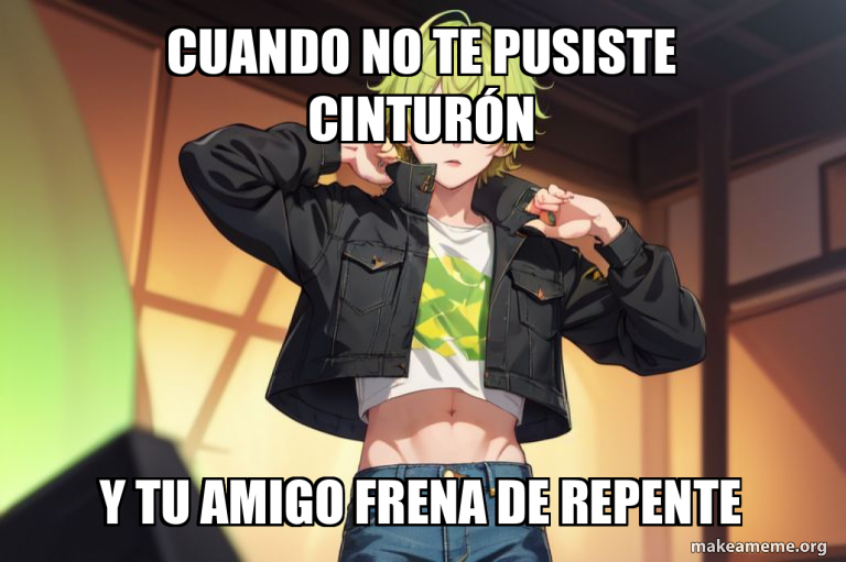Cuando no te pusiste cinturón Y tu amigo frena de repente Meme Generator