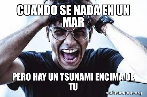 Cuando se nada en un mar pero hay un tsunami encima de tu Meme Generator