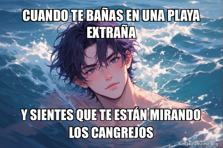 Cuando te bañas en una playa extraña Y sientes que te están mirando los ...