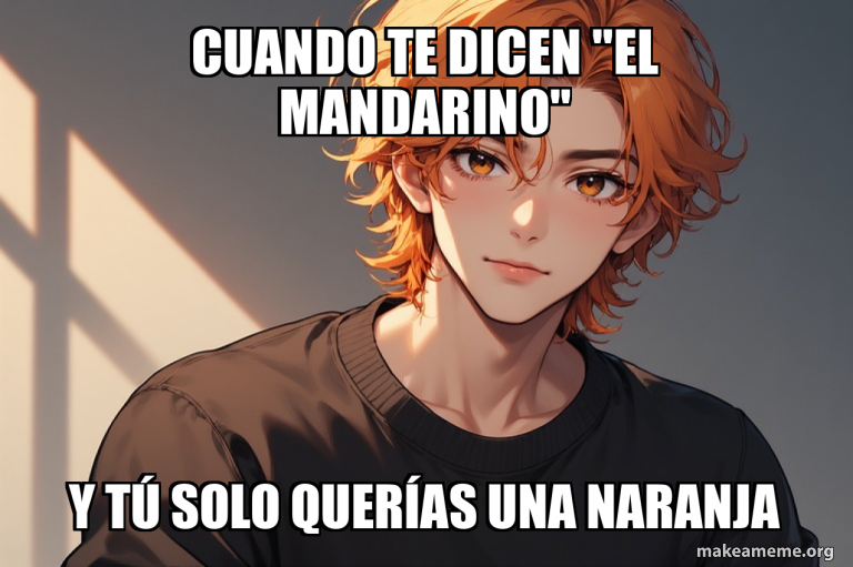 Cuando te dicen "el mandarino" Y tú solo querías una naranja Meme Generator