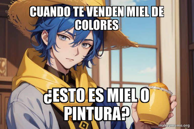 Cuando te venden miel de colores ¿Esto es miel o pintura? Meme Generator