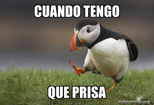 Cuando tengo Que prisa - Unpopular Opinion Puffin Meme Generator