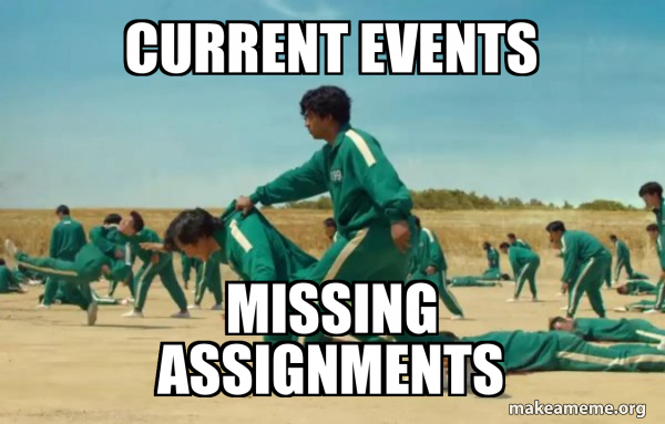 current events missing assignments - Squid Game Ali Holding Seong Meme ...