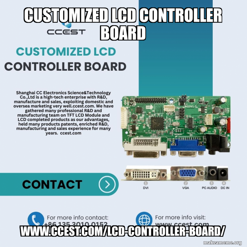 Customized lcd controller board www.ccest.com/LCD-controller-board ...